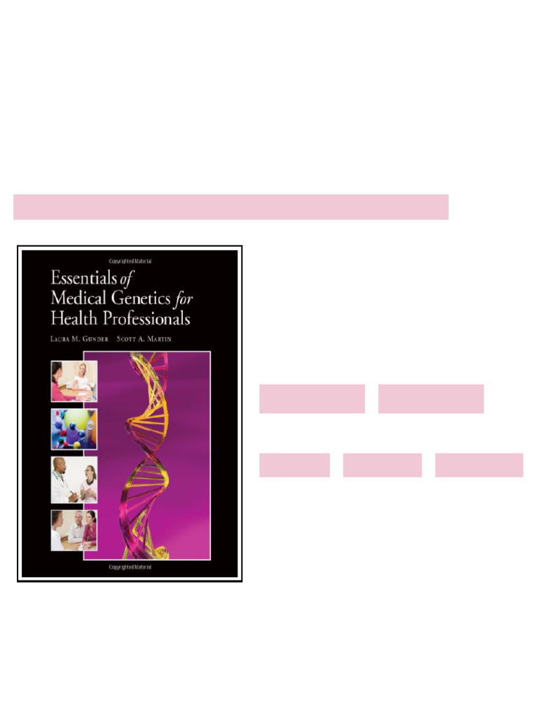 Essentials of Medical Genetics for Health Professionals 1st Edition ...