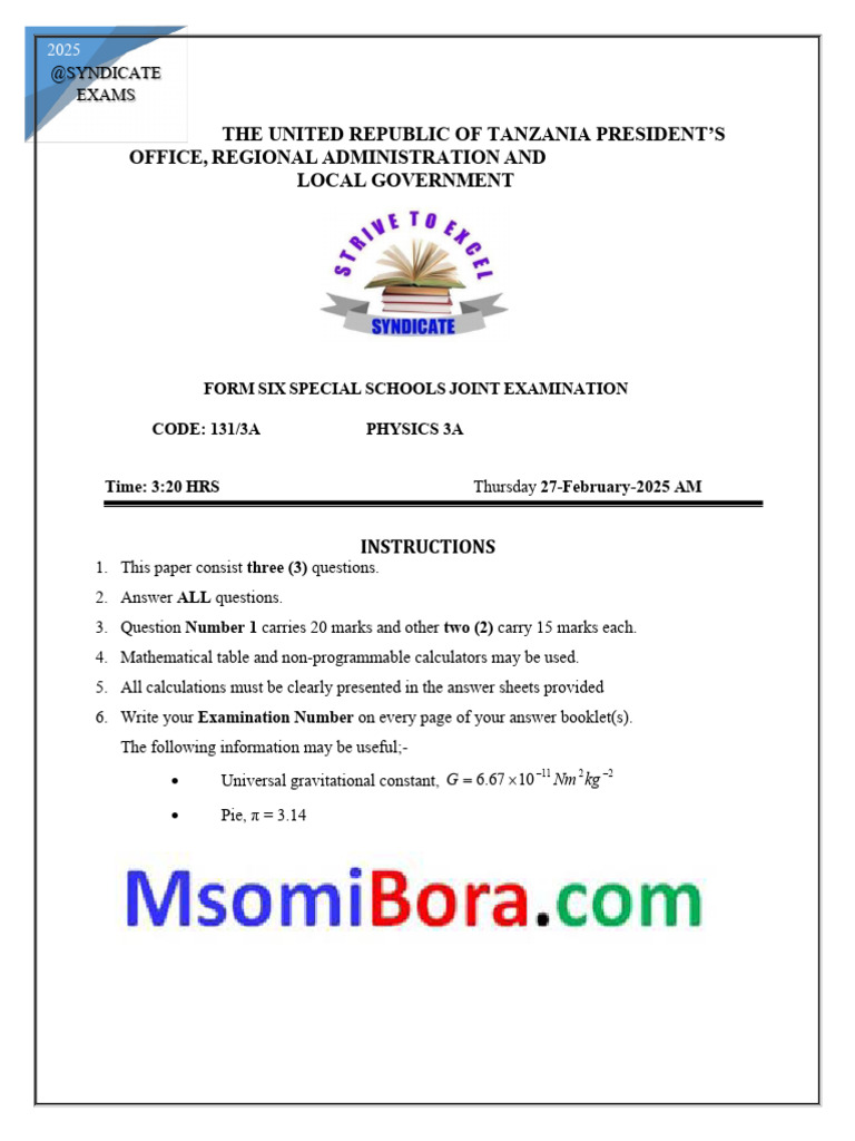Physics 3a - Exam n Answers - Msomibora.com | PDF | Pendulum | Heat ...