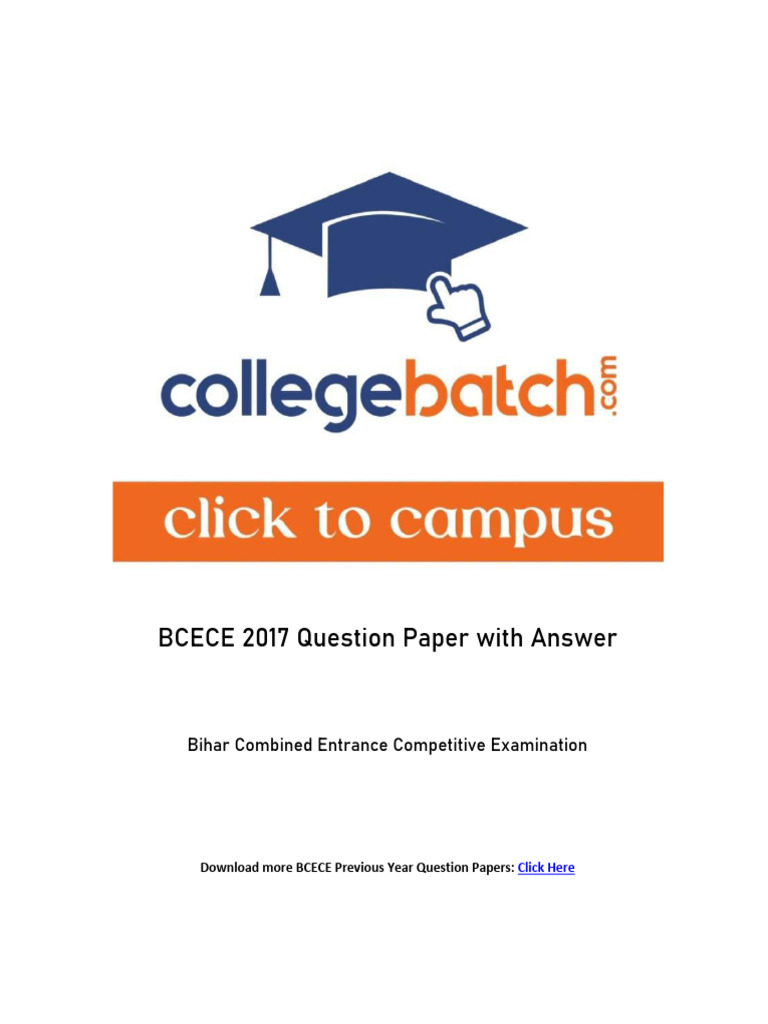 BCECE 2017 Question Paper With Answer | PDF
