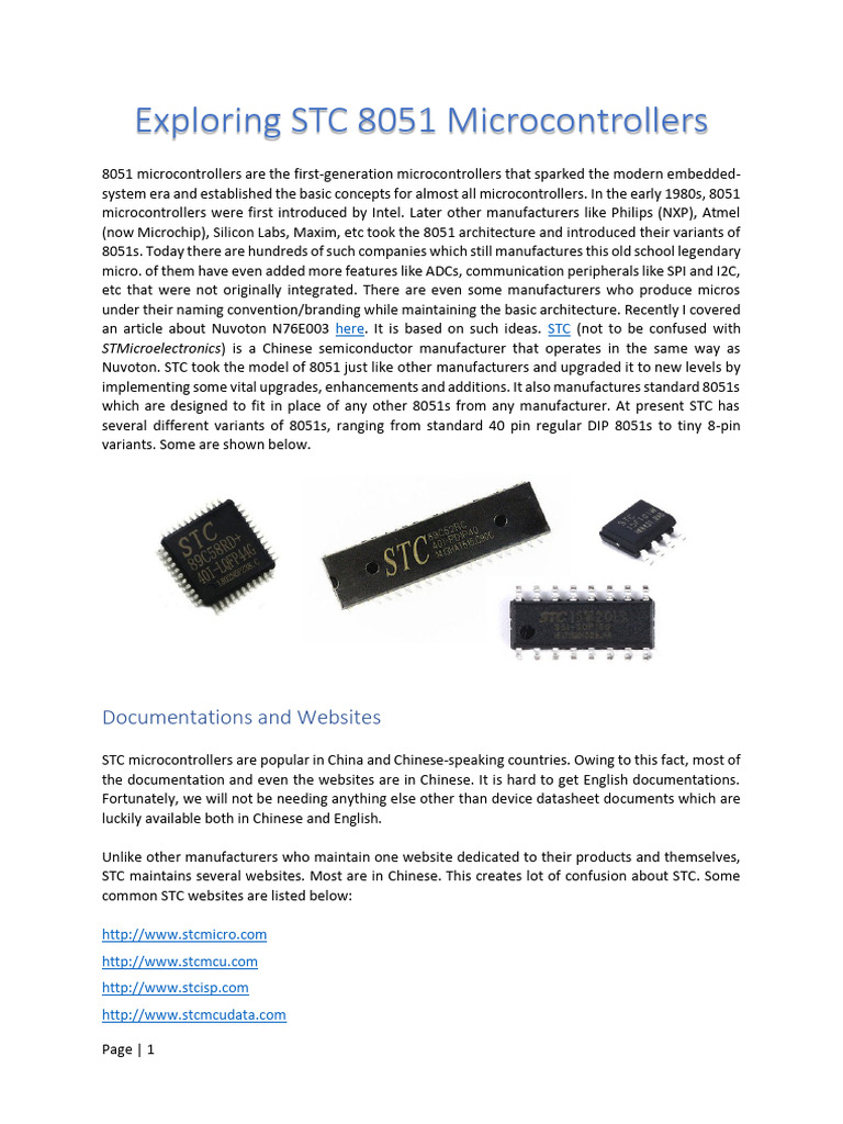 Exploring STC 8051 Microcontrollers | PDF | Microcontroller | Computer ...