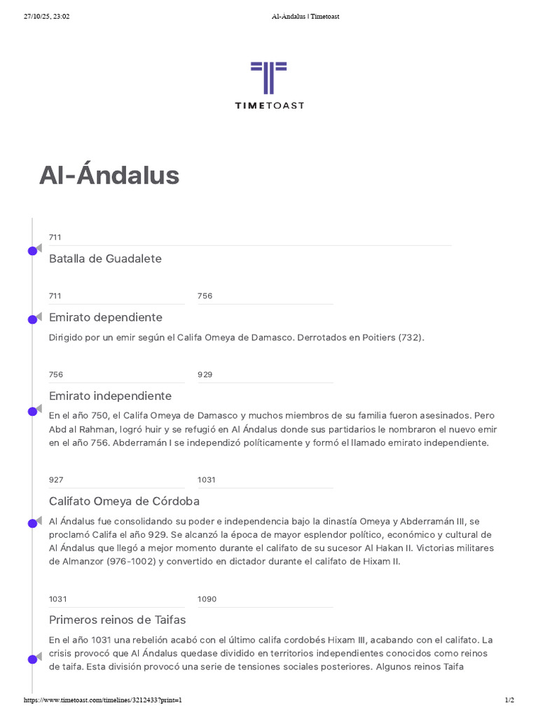 Al-Ándalus _ Timetoast | PDF | Al Andalus | Edades medias