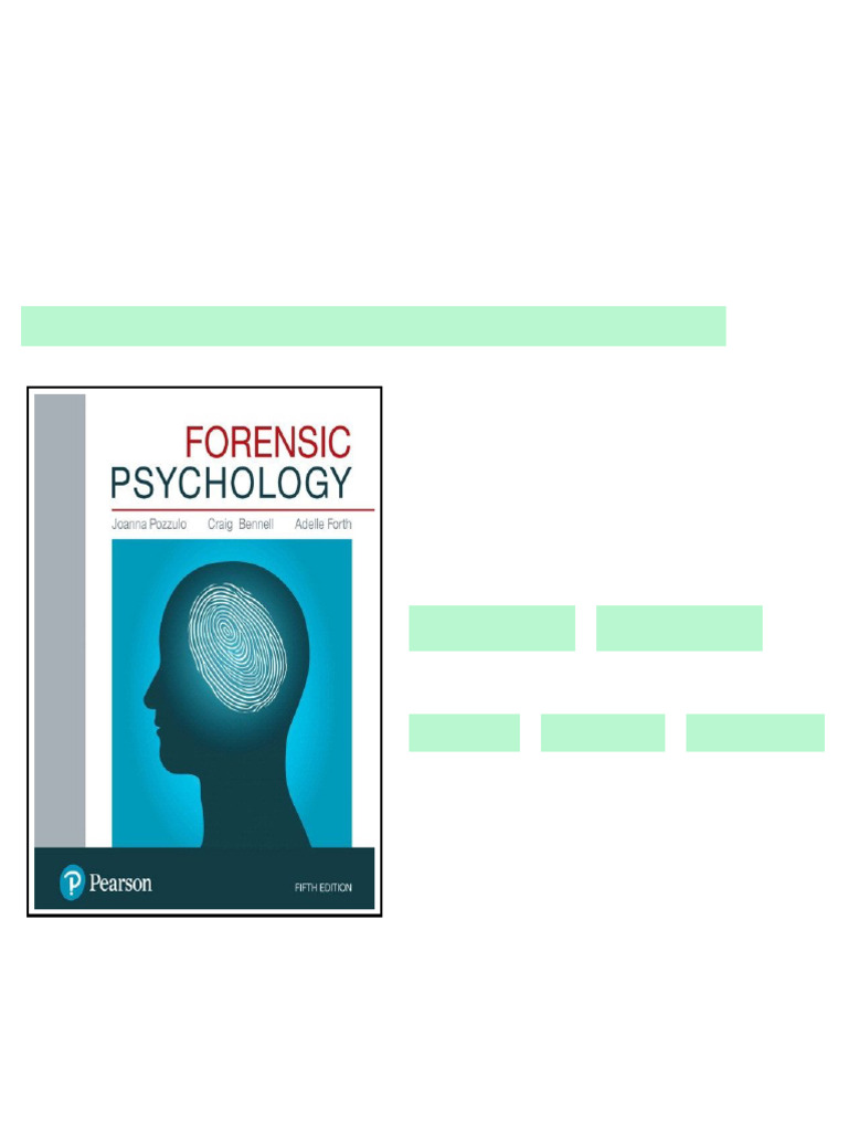 Test Bank for Forensic Psychology 5th Canadian Edition by Pozzulo ...