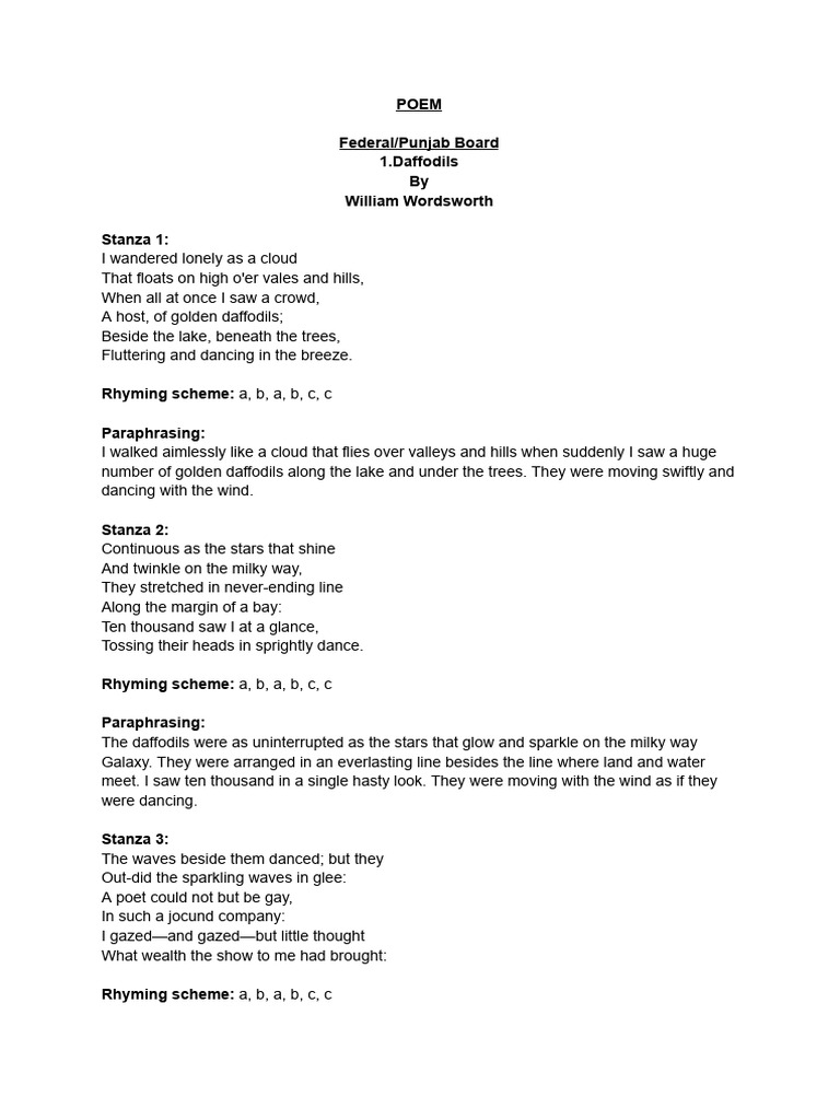 Poems Class 9 | PDF | Poetry | Poetics