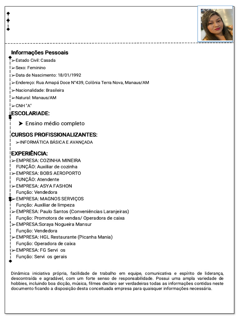Currículo de Hellem Carioca Marques | PDF