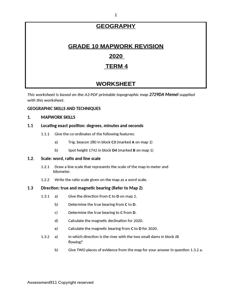 Grade 10 Geography Mapwork Revision | PDF | Aerial Photography | Map