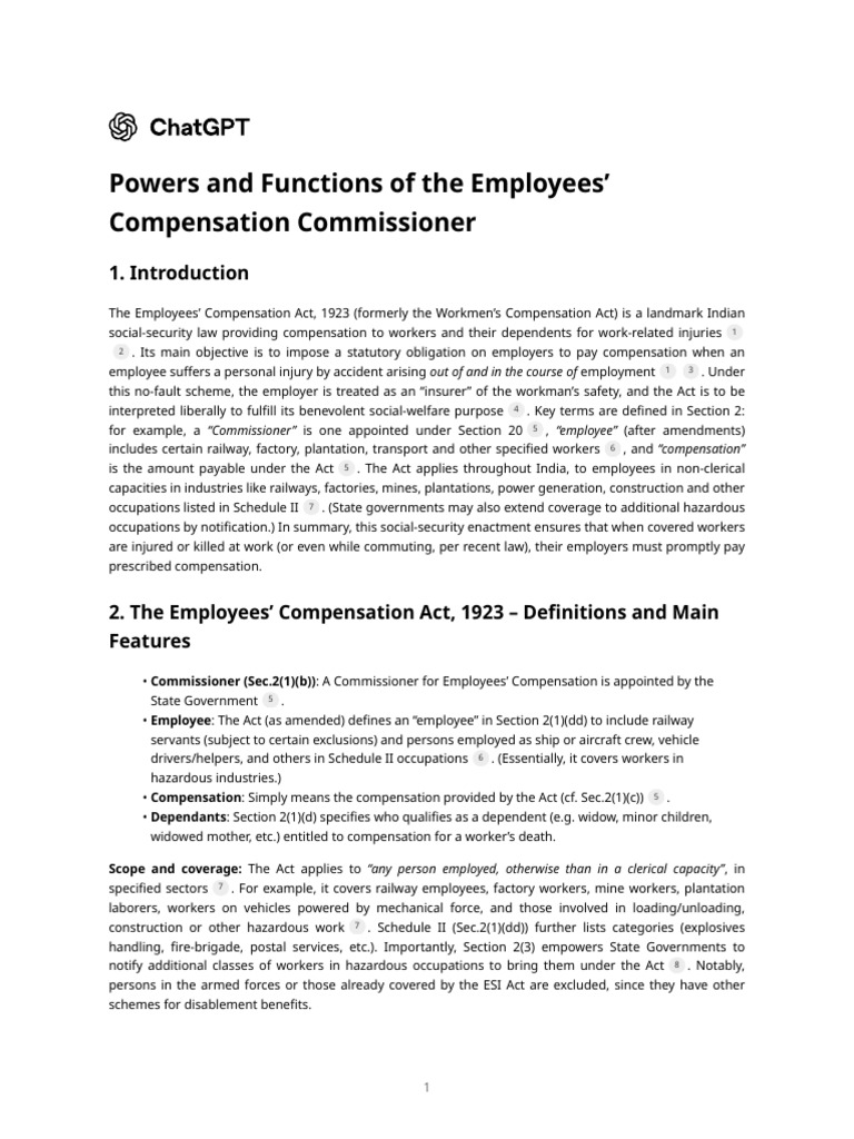 Employees’ Compensation Act Overview | PDF | Employment | Workers ...