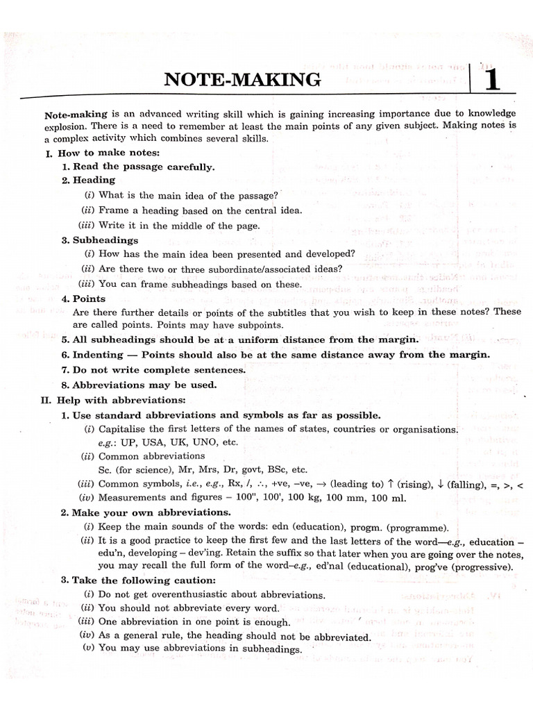 Note-Making & Summarizing | PDF