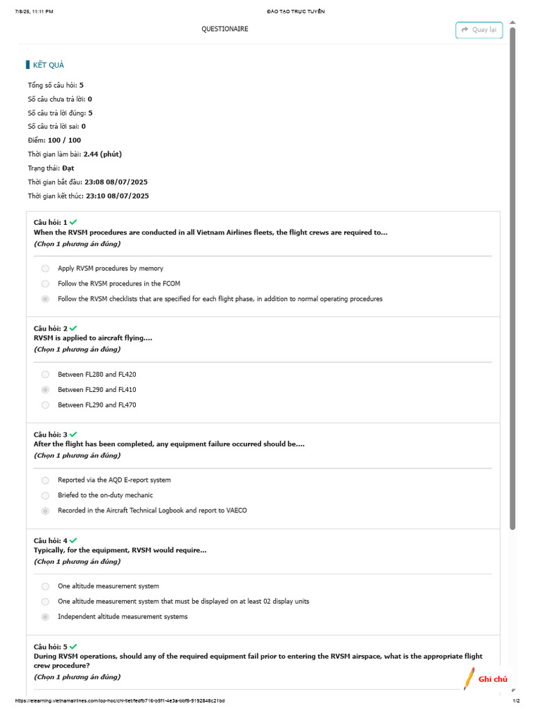 RVSM | PDF