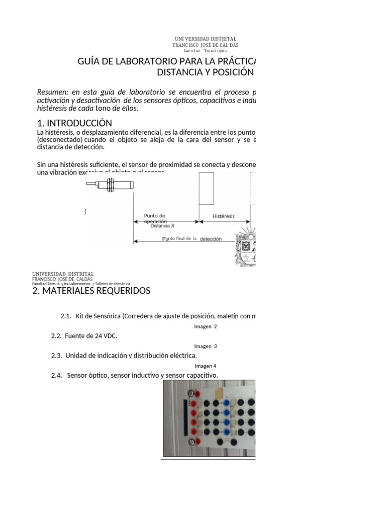 Lab. Sensores de Distancia y Posición | PDF | Sensor | Componentes ...