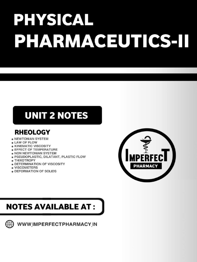 UNIT 2 Physical Pharmaceutics II IMPERFECT PHARMACY Compressed | PDF