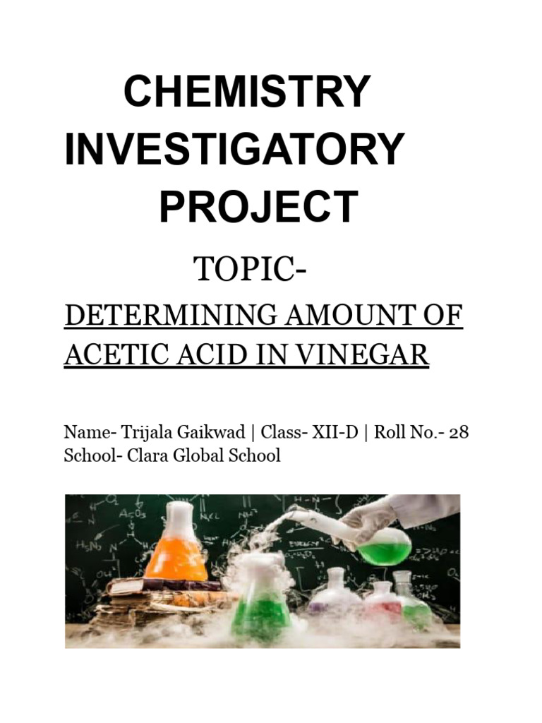 CHEM INVESTIGATORY PROJECT | PDF | Titration | Chemistry