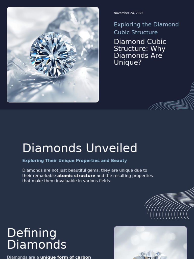 Presentation - Diamond Cubic Structure Why Diamonds Are Unique | PDF ...