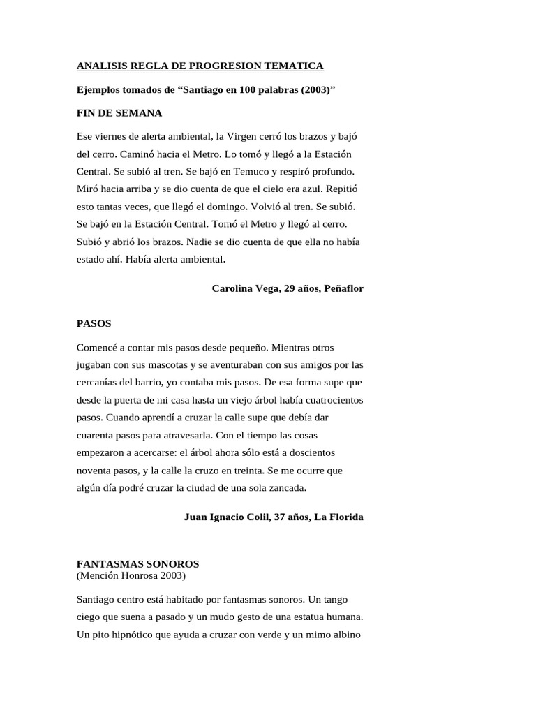 ANALISIS Regla de Progresión Temática | PDF