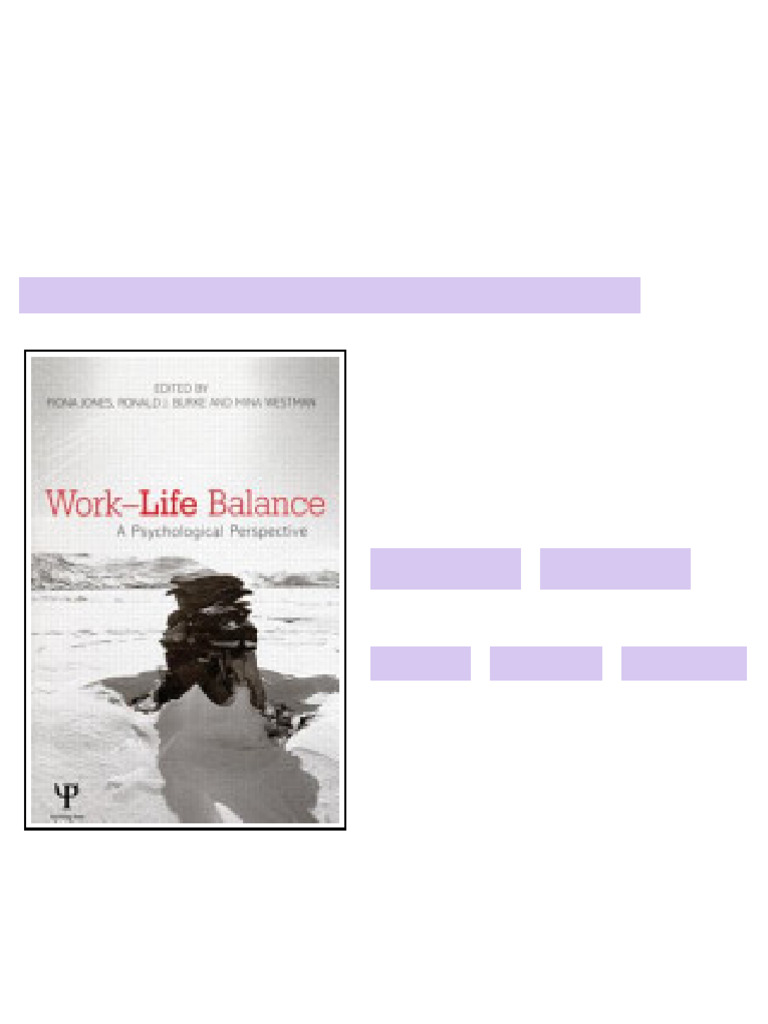 Work Life Balance A Psychological Perspective 1st Edition Dr Fiona ...