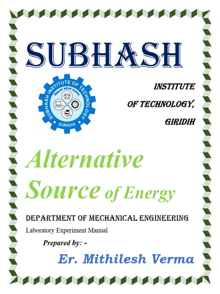 Alt. Source of Enerrgy Lab | PDF | Wind Turbine | Heat Exchanger