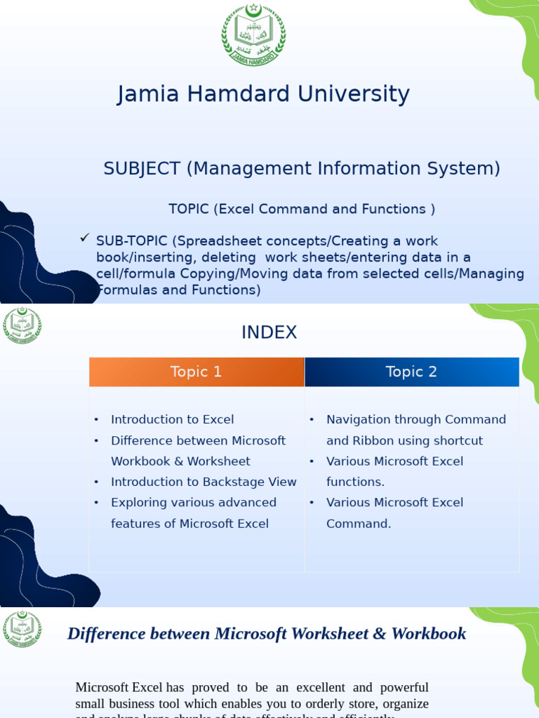 Ppt Mis Unit 5 Mba-1st | PDF | Microsoft Excel | Spreadsheet