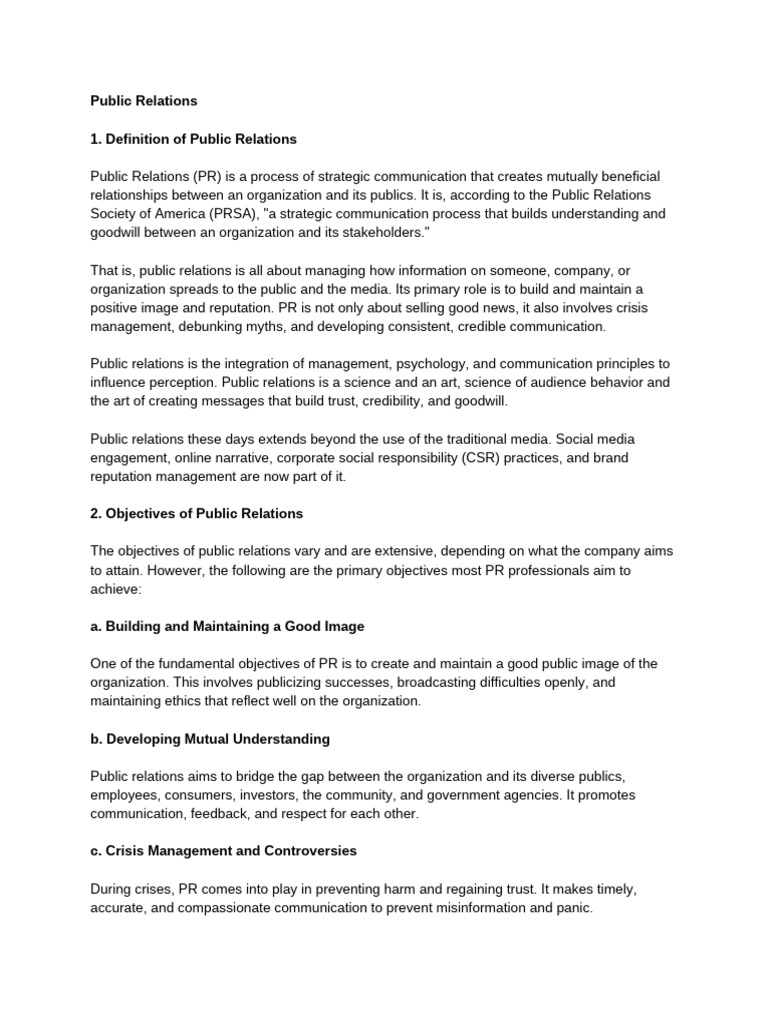 Public Relations | PDF | Public Relations | Corporate Social Responsibility