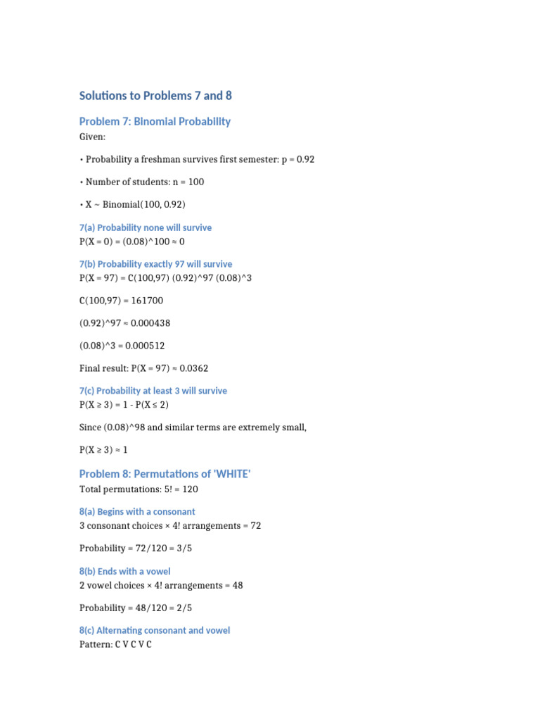 Probability Solutions | PDF
