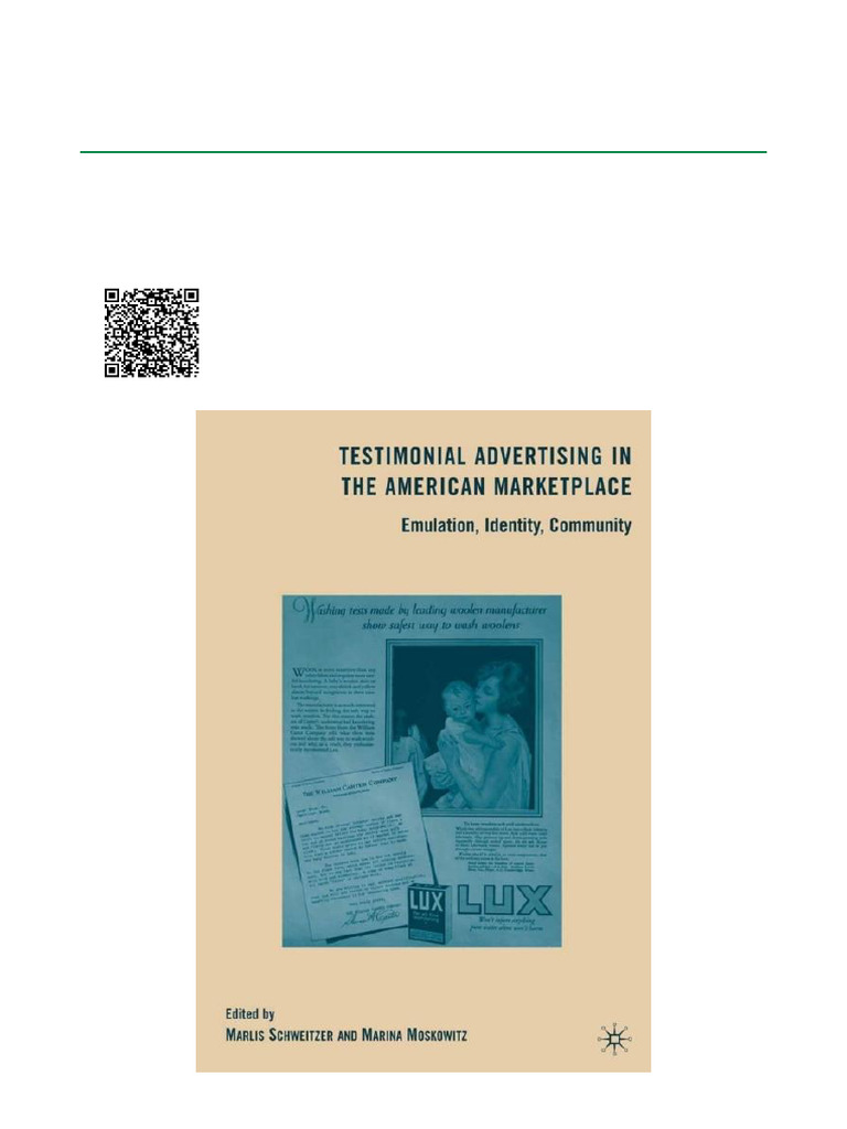 Testimonial Advertising in the American Marketplace Emulation, Identity ...