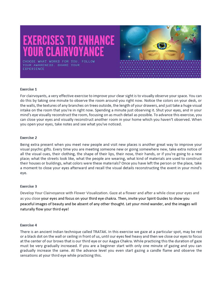 Enhance Clairvoyance with Visualization Exercises | PDF