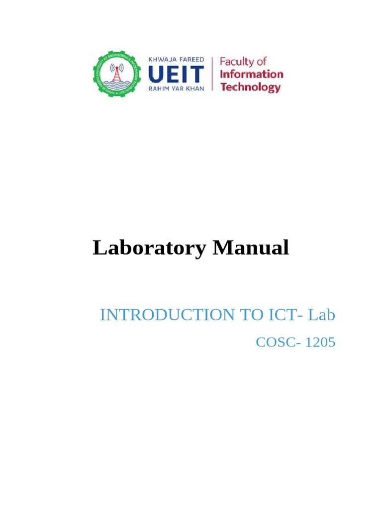 ICT Lab Manual: Windows & Word Tasks | PDF | Microsoft Excel ...