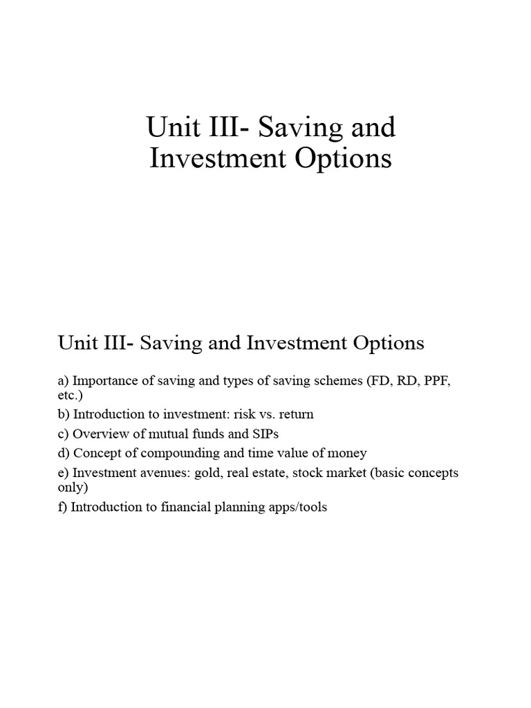 Unit III | PDF | Investment Fund | Investing