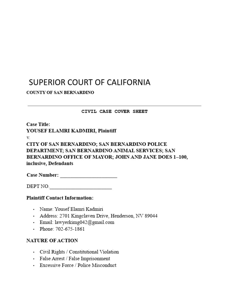 Sup Ct Cover Sheet | PDF