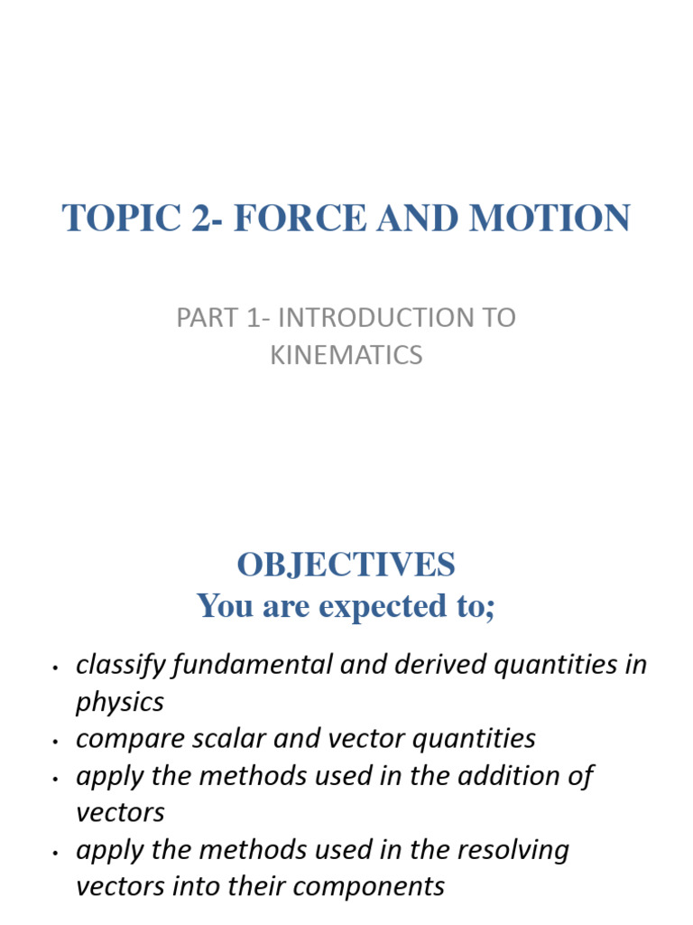 S-2-1-Introduction to Kinematics.pptx (1) | PDF | Euclidean Vector ...