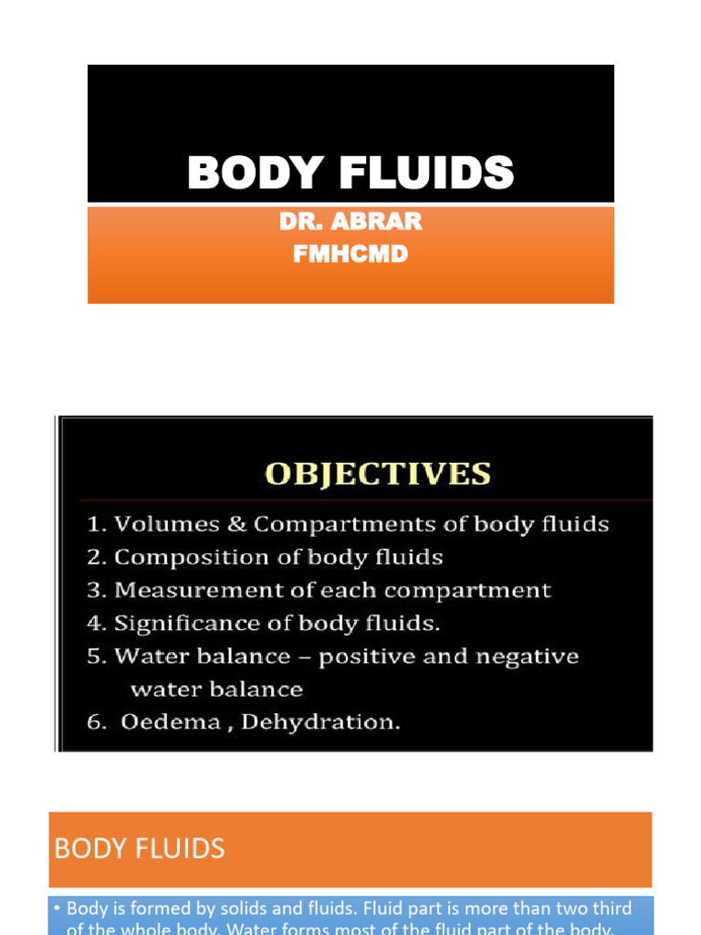 Body Fluids | PDF