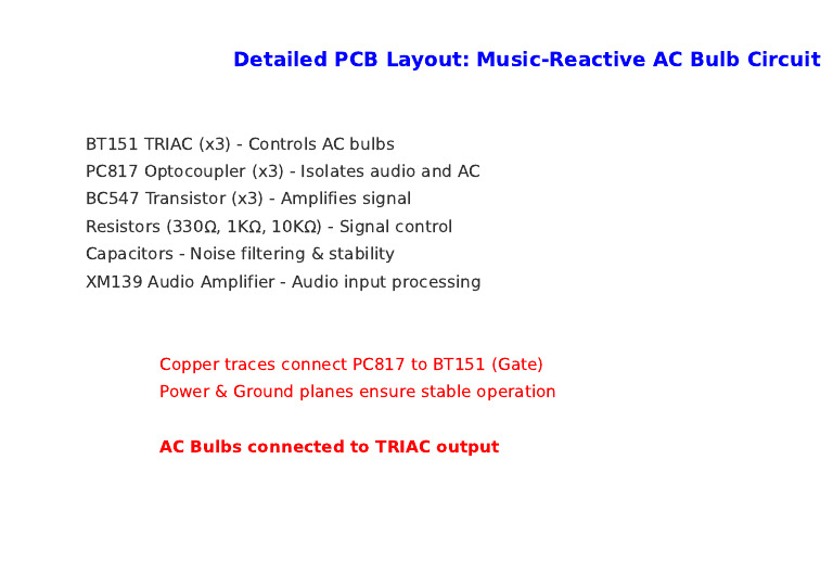 Music Reactive AC Bulb PCB Detailed Layout | PDF