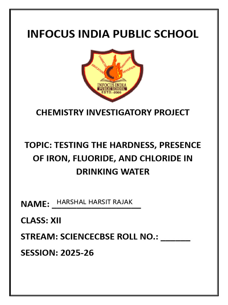 Chemistry Project | PDF | Titration | Chemistry