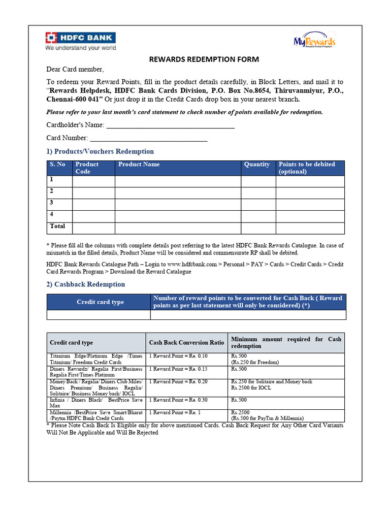 Form | PDF | Credit Card | Loyalty Program