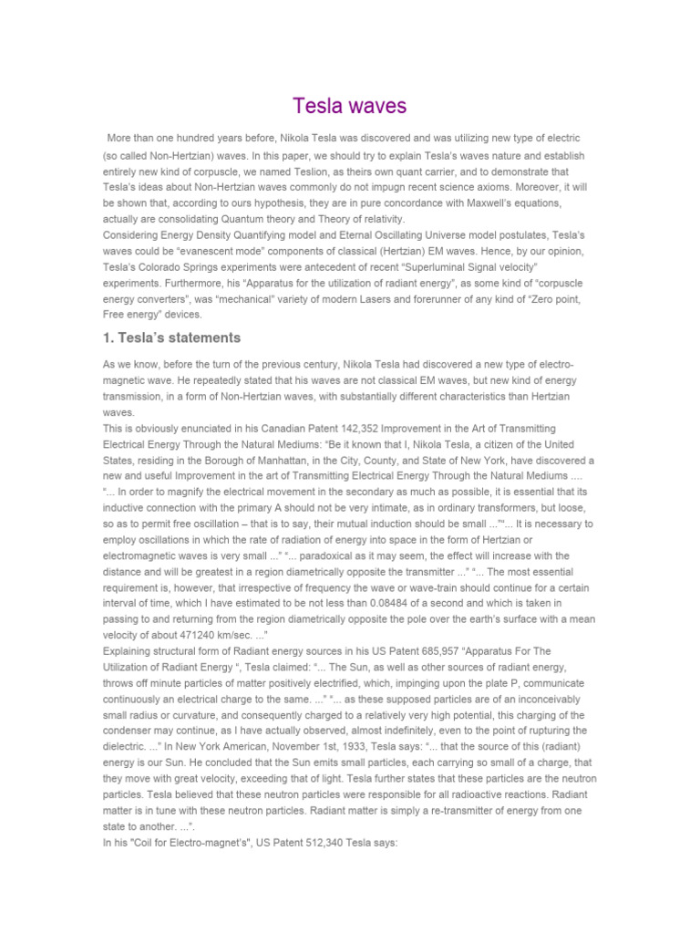 Tesla Waves-2 Signed | PDF | Waves | Electromagnetic Radiation