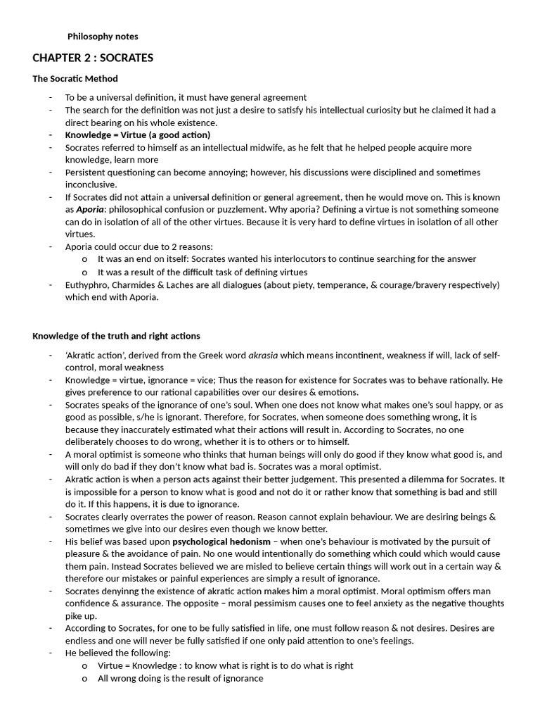 Philosophy Notes | PDF | Hedonism | Virtue
