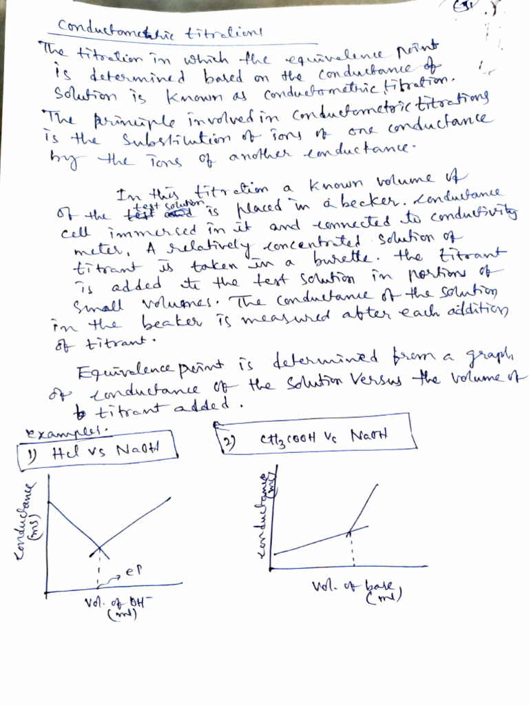 Conductometric Titration Basics | PDF