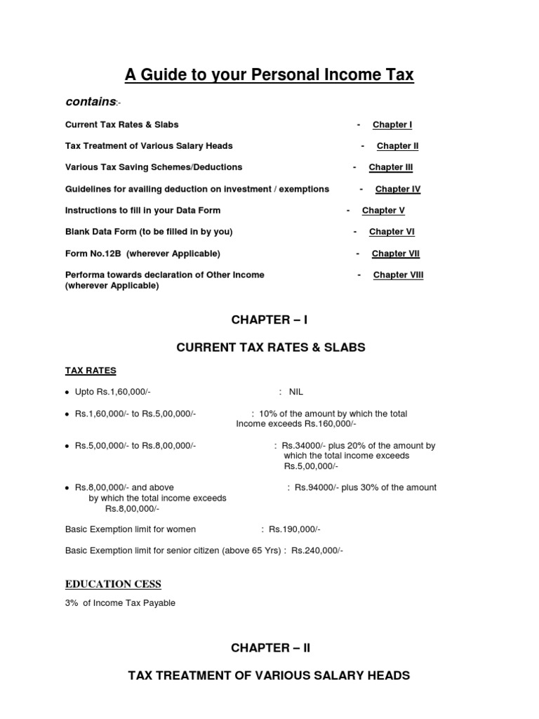 A Guide To Your Personal Income Tax | PDF | Tax Deduction | Loans