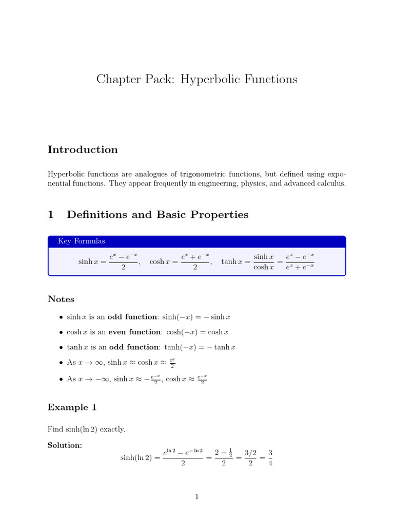 Hyperbolic | PDF | Differential Calculus | Mathematical Physics
