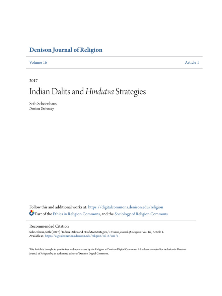 Indian Dalits and i Hindutva i Strategies | PDF | Dalit | Bharatiya ...