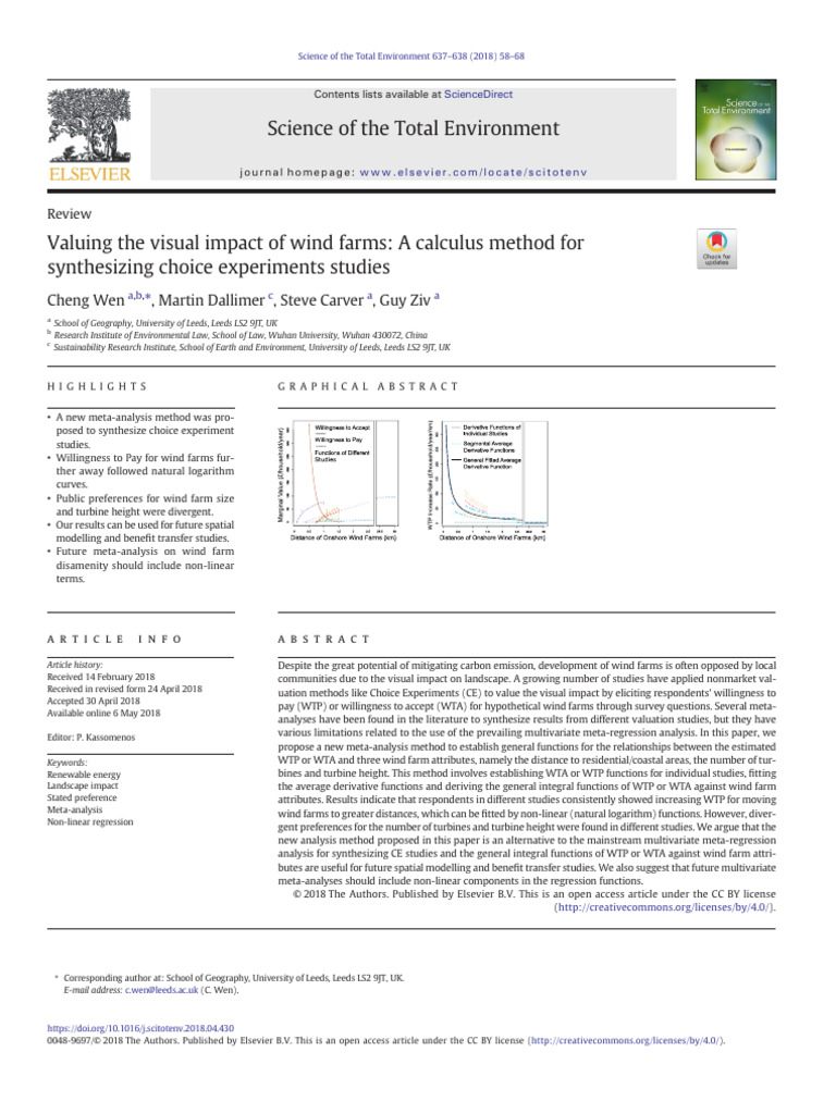 Valuing Wind Farm Visual Impact | PDF | Wind Farm | Wind Power