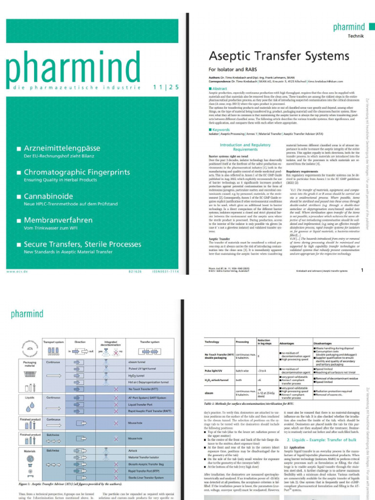 Aseptic Transfer Systems for Pharma Isolator _ RABS | PDF