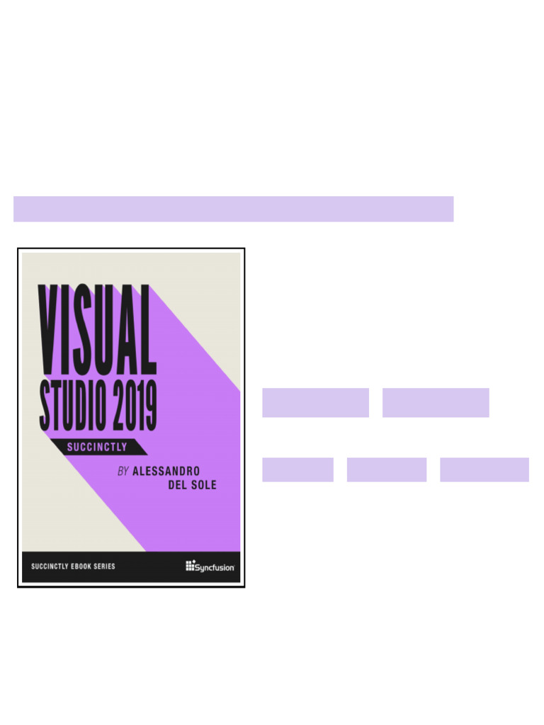 Visual Studio 2019 Succinctly 1st Edition Alessandro Del Sole - ebook ...