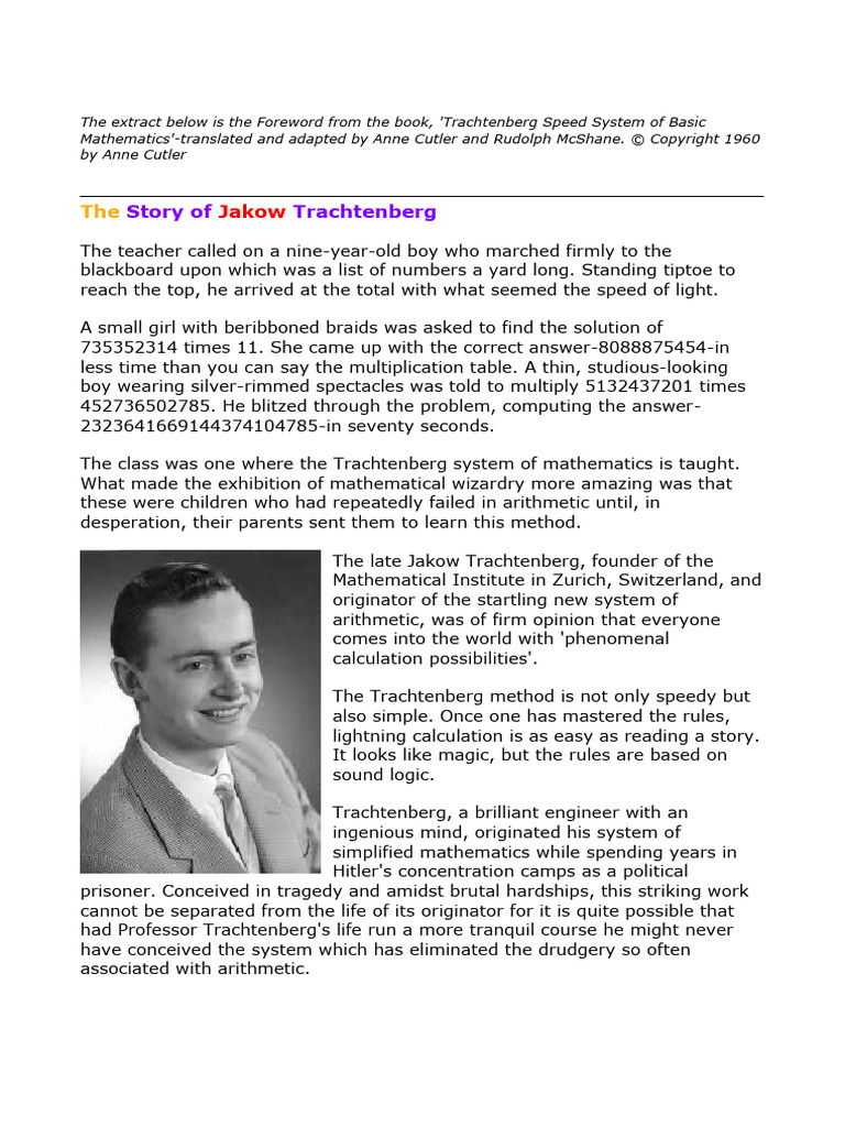 Trachtenberg 1 | PDF