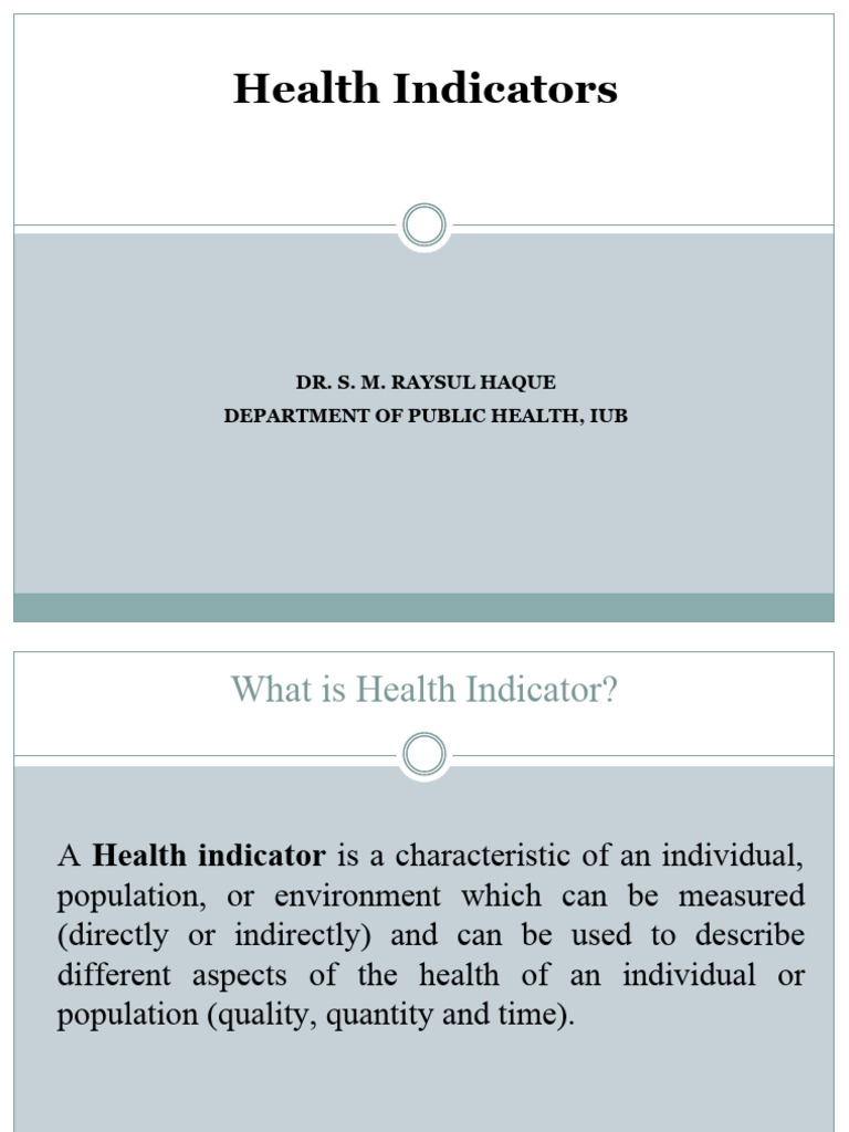 Overview of Health Indicators | PDF | Infant Mortality | Mortality Rate