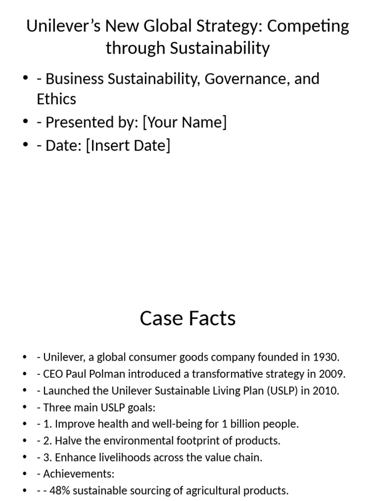 Unilever's Sustainable Strategy Insights | PDF | Sustainability ...