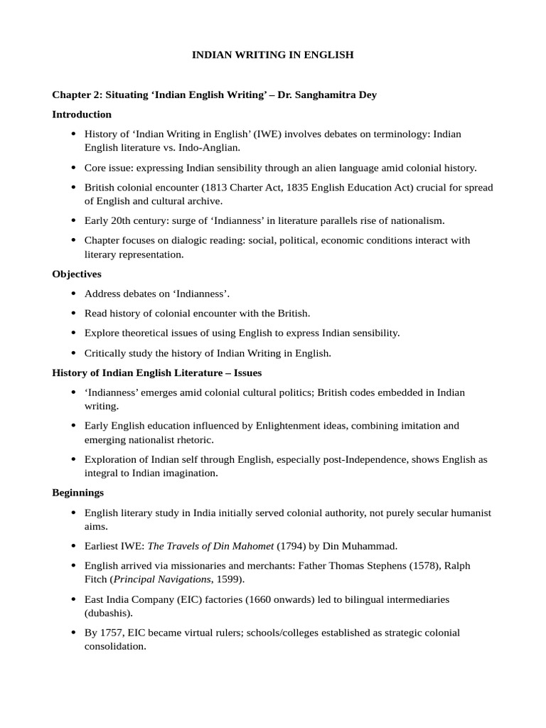 Indian Writing in English: Historical Context | PDF | Sri Aurobindo
