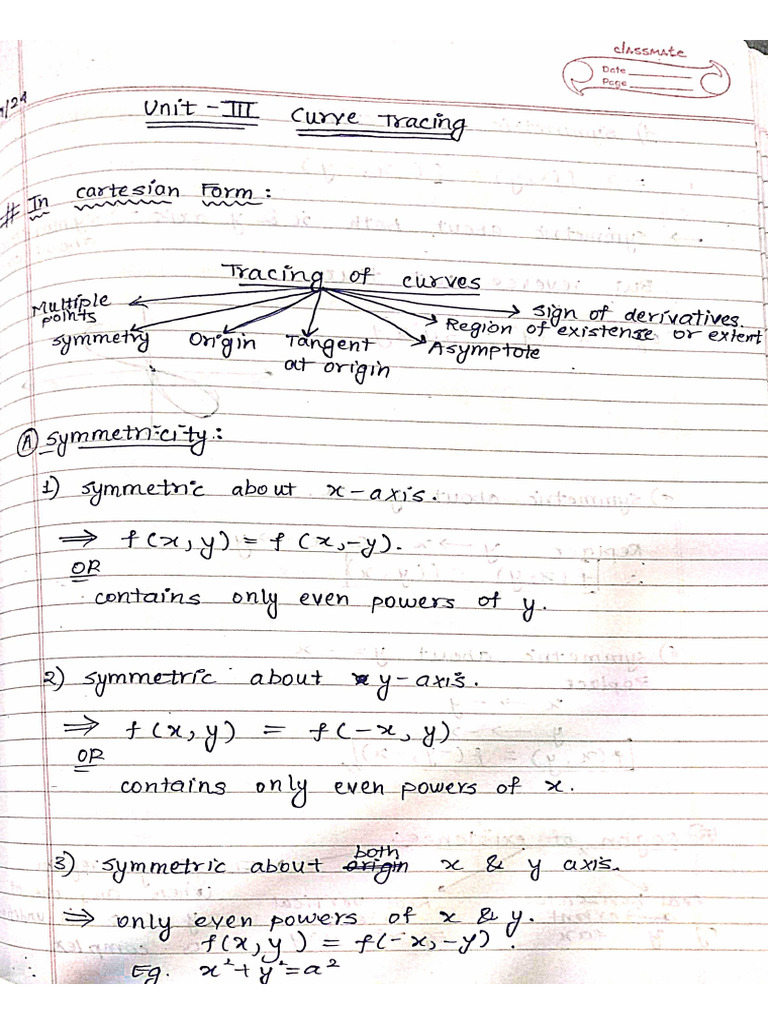 Curve Tracing Notes by Topper . | PDF
