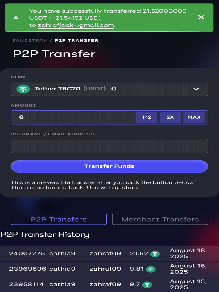 P2P Transfer FaucetPay | PDF