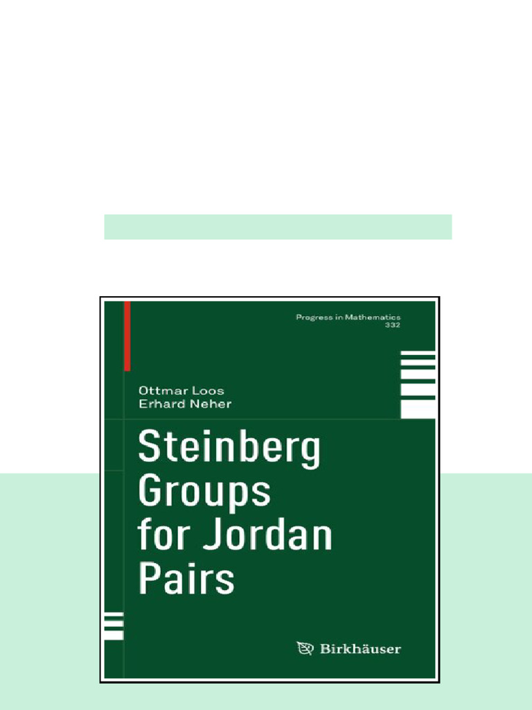 Steinberg Groups For Jordan Pairs Progress In Mathematics 1st Ed 2019 ...