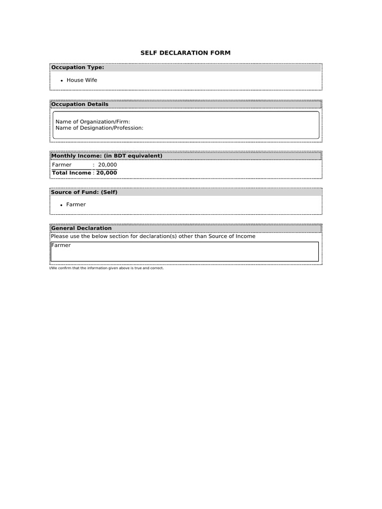Self Declaration Form (1) | PDF