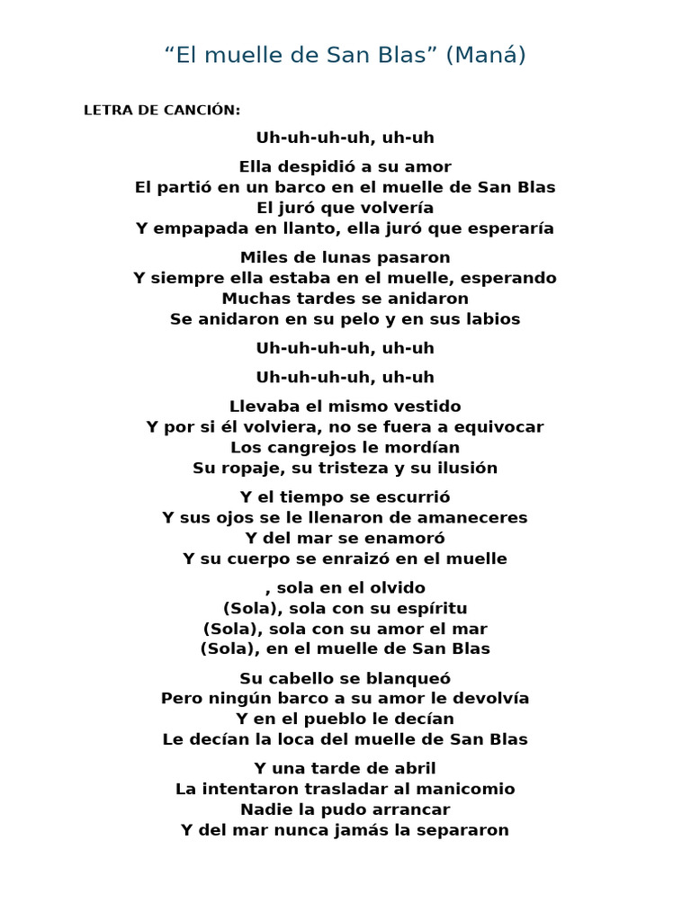 Dolores - EL MUELLE DE SAN BLAS | PDF | Asunto (gramática) | Sintaxis